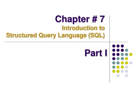 ppt introduction to sql data definition and manipulation powerpoint