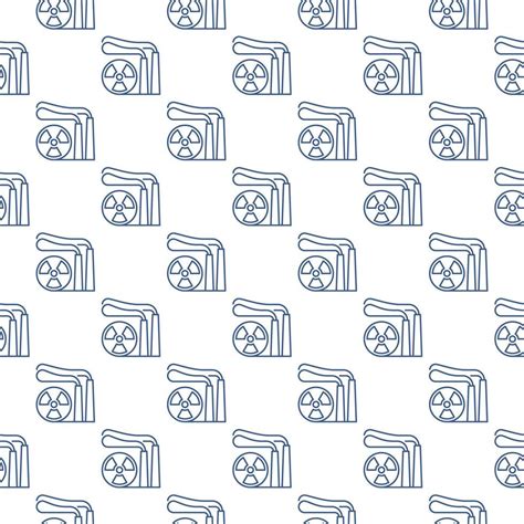 Nuclear Power Generator Vector Radiation Seamless Pattern In Outline Style 41485727 Vector Art