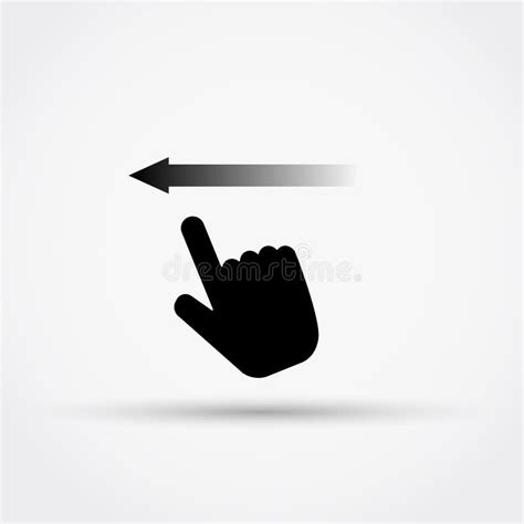 Swipe To Left Gray Vector Button With White Icon Stock Vector