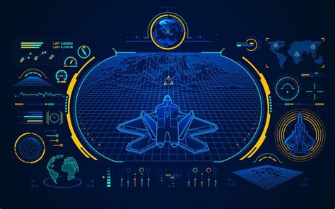Premium Vector Airplane Landing Interface In Aviation Technology