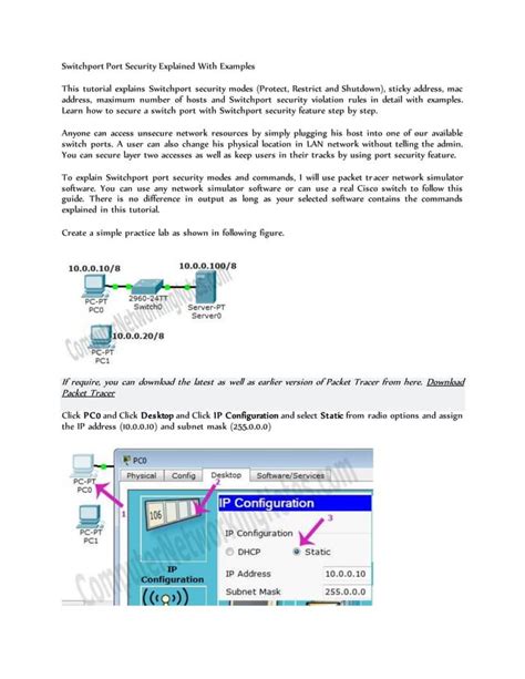 switchport port security explained with examples