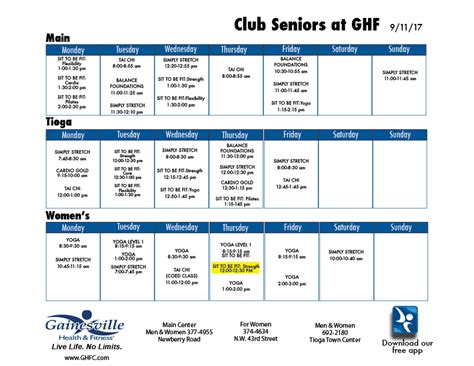 Ghf Class Schedule Preview Gainesville Health And Fitness