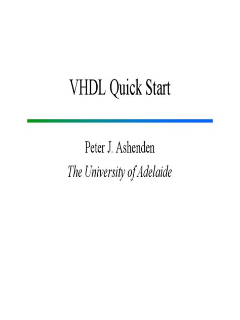 Vhdl Quick Start Rlh Pdf Vhdl Multiplication