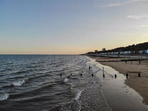 Beach Frinton On Sea Essex Groins Seaside Water Ocean Blue Clouds Beach