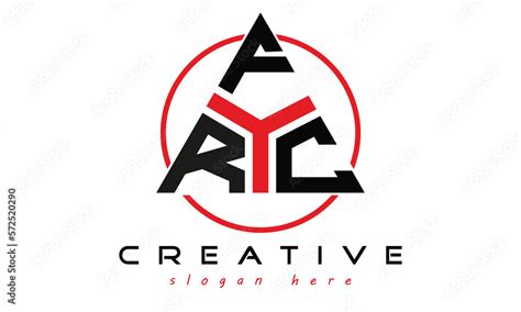Rfc Three Letter Creative Triangle Shape In Circle Logo Design Vector