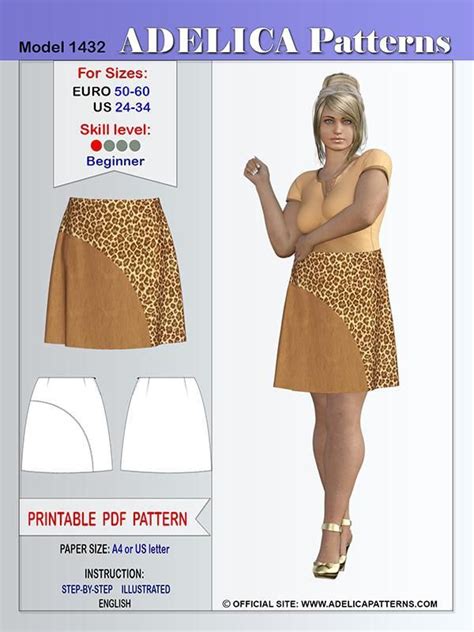 Adelica Pattern 1432 Plus Size Skirt Sewing Patterns Plus Size Sewing