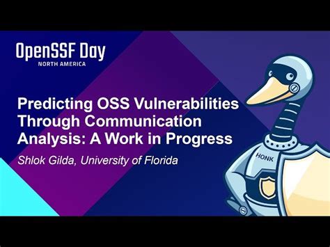 Free Video Predicting Oss Vulnerabilities Through Communication Analysis A Work In Progress