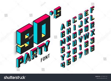 아이소메트릭 3d 글꼴 90의 알파벳 문자 스톡 벡터로열티 프리 1217025118 Shutterstock