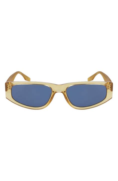 Converse Fluidity 56mm Rectangular Sunglasses In Crystal Burnt Honey