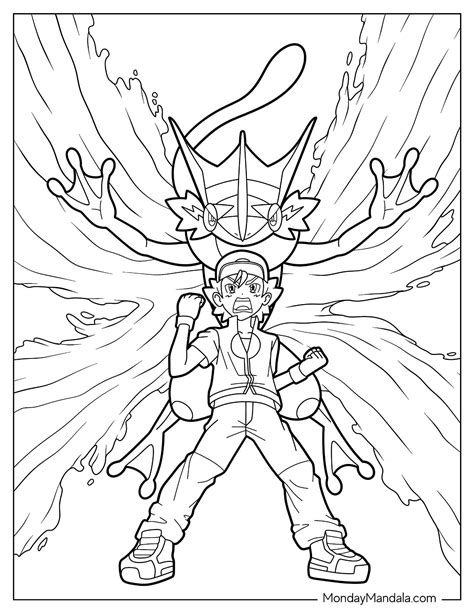 Ash Greninja Kleurplaat Om Te Printen Download En Kleur 🎨