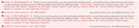 cors error when attempting to connect to cloudshell microsoft qanda