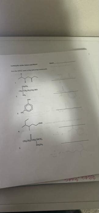 Solved Carboxylic Acids Esters And More Give The Iupac