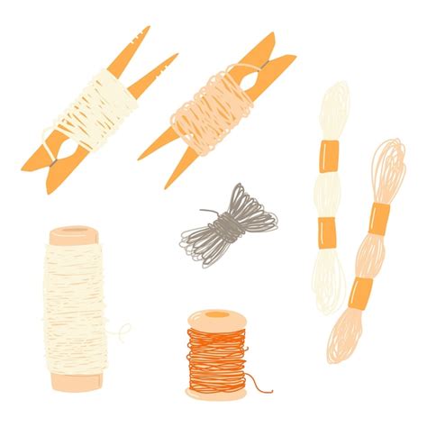 Ensemble De Fils Fil à Coudre à Broder Illustration Vectorielle