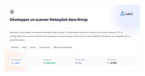 Développer Un Scanner Metasploit Dans Nmap Labex