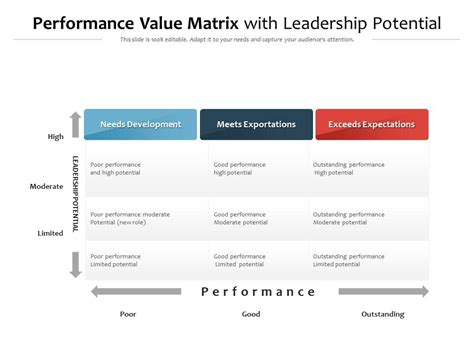 Performance Value Matrix With Leadership Potential Presentation Graphics Presentation
