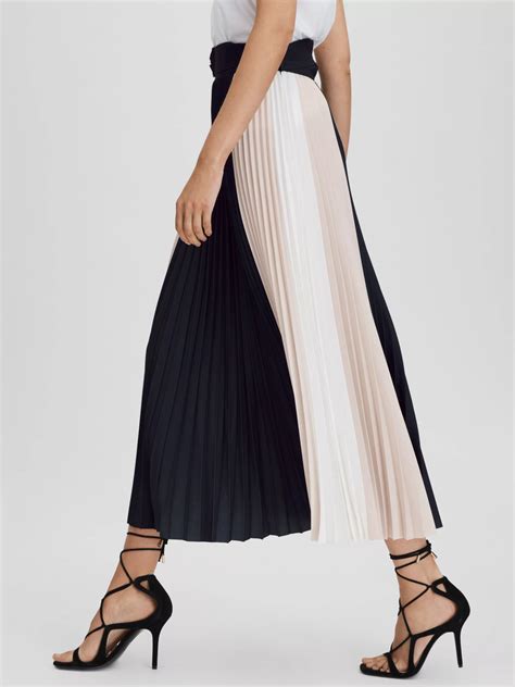 Reiss Ava Pleated Midi Skirt Navynude At John Lewis And Partners