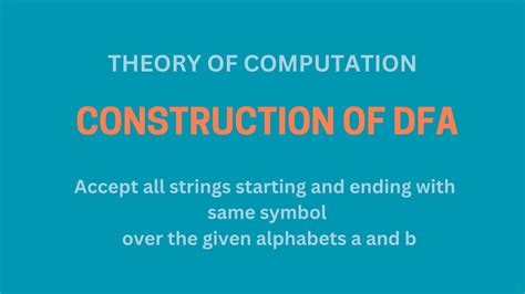 Dfa Which Accepts All Strings Starting And Ending With The Same Symbol