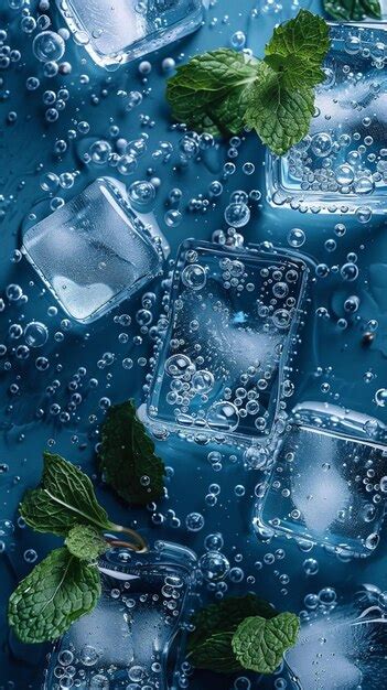 A Glass Filled With Water And Ice Cubes Premium Ai Generated Image