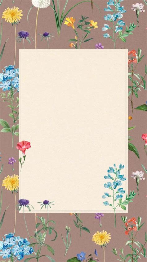 Floral Frame Mobile Wallpaper Vintage Premium Photo Illustration