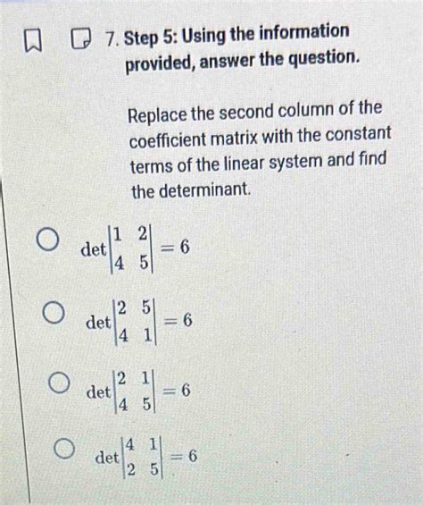 Solved 7 Step 5 Using The Information Provided Answer The Question