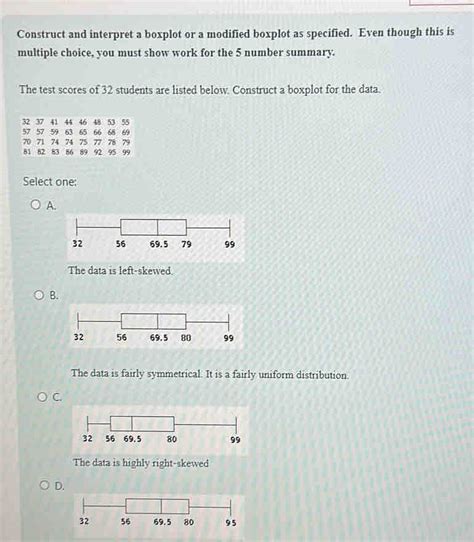 Solved Construct And Interpret A Boxplot Or A Modified Boxplot As