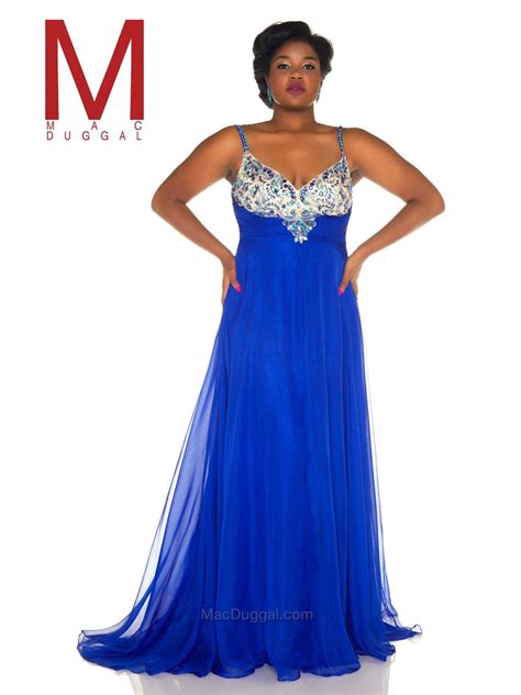 Mac Duggal Fabulouss 65053f Plus Size Multi Beaded Gown French Novelty