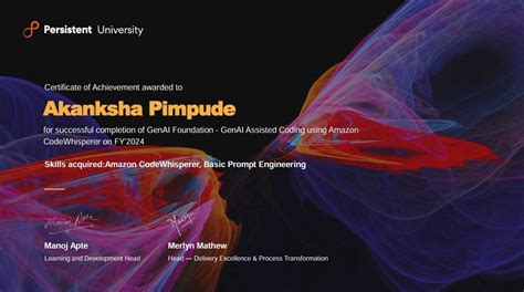 Akanksha Pimpude On Linkedin Genai Persistentuniversity