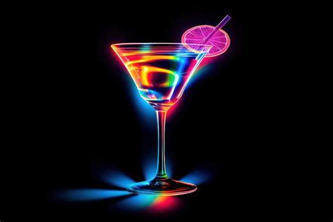 Cocktail Glass Martini Glowing Drink Premium Photo Illustration