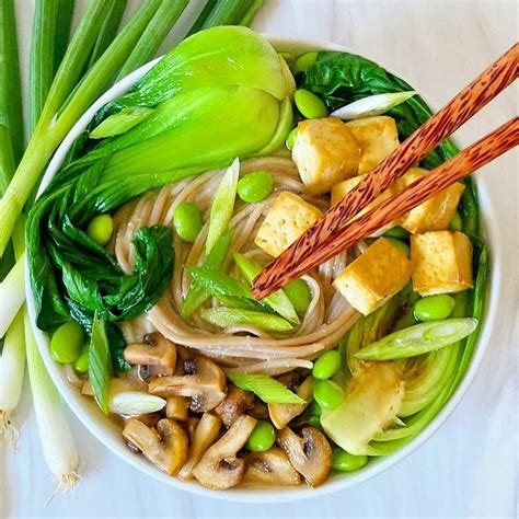 Miso Soba Noodle Soup Vegan Bowls