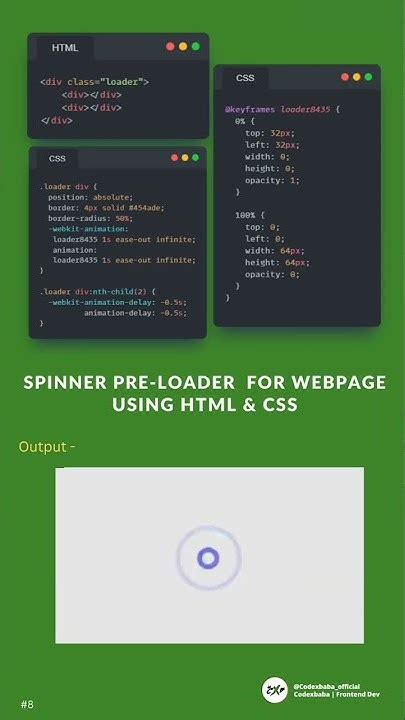 Spinner Pre Loader For Website Using Html And Css Codexbaba Loader Preloader Coding Youtube
