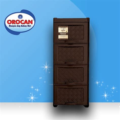 Orocan Rattan Drawer Natura 4 Layers Storage Cabinet Drawers Wooden
