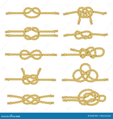 Sistema Decorativo Del Icono Del Nudo De La Cuerda Ilustración del