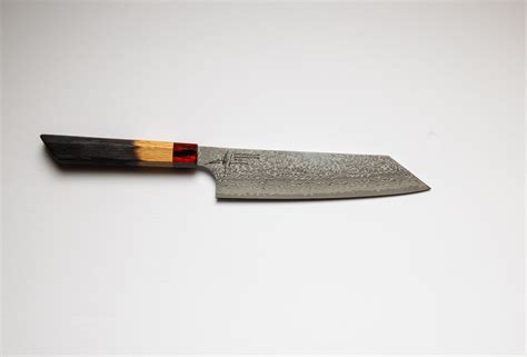 This Damascus Steel Chefs Knife Has A Makers Mark Bourbon Barrel Handle Maxim