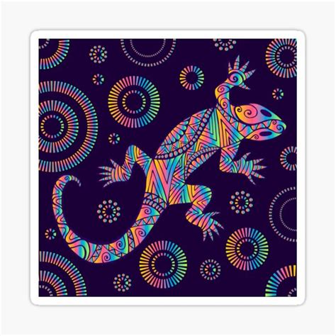 Psychedelic Lizard Sticker By Kioto Redbubble