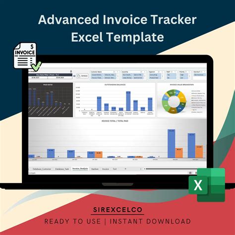 Advanced Invoice Tracker Excel Template Invoice Tracking Spreadsheet