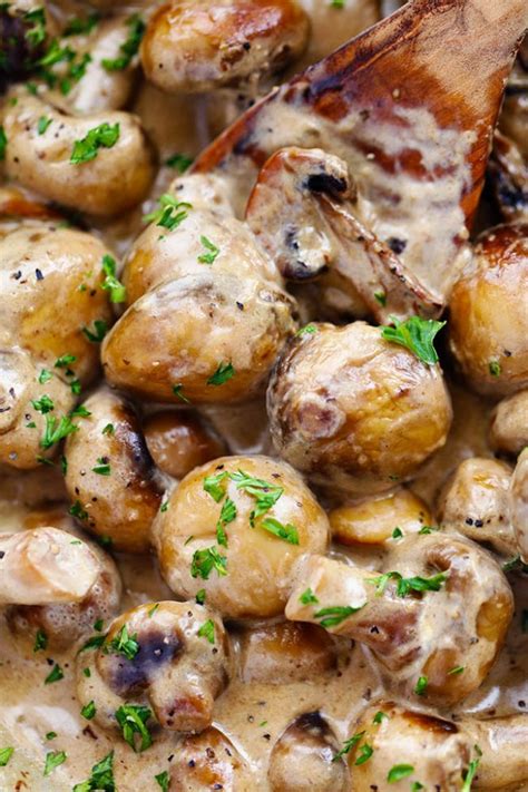 Mintyfood Creamy Garlic Parmesan Mushrooms