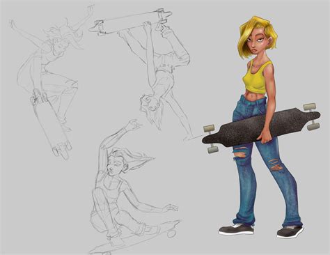 Artstation Skater Girl Character Design