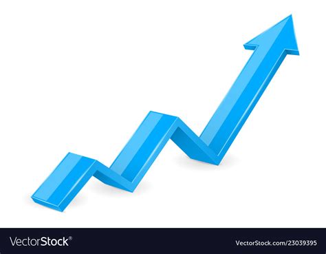 Business Graph Growth Progress Blue Arrow Vector Imag