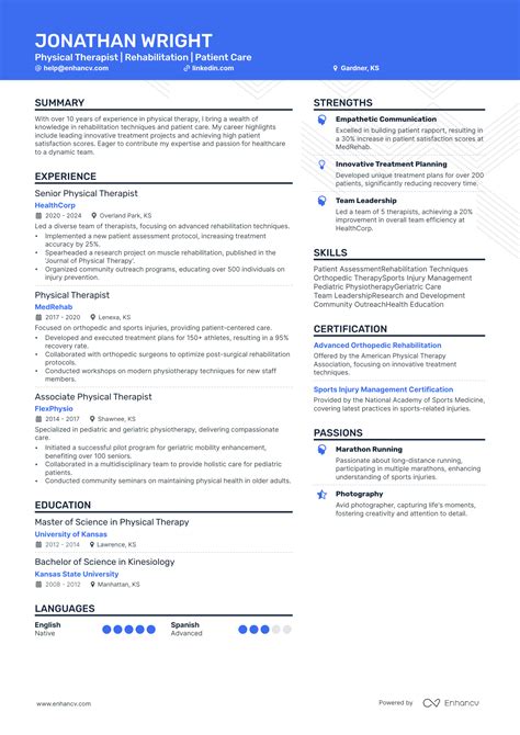 Physical Therapy Resume Template