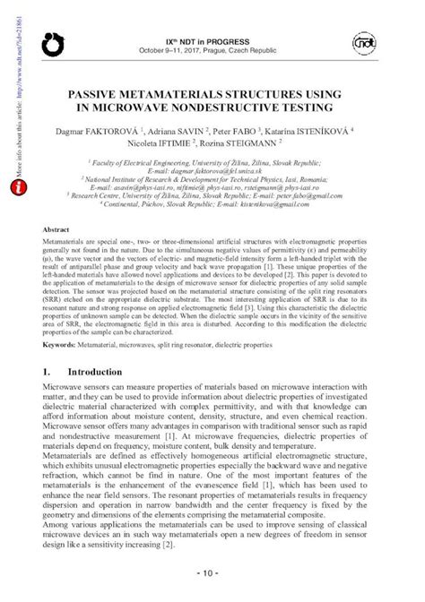Pdf Passive Metamaterials Structures Using In Microwave · Passive