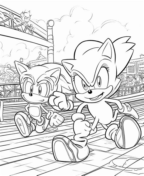 Coloriage De Sonic Le Hérisson Photo Premium