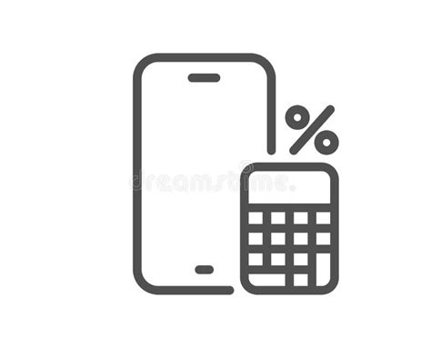 Phone Calculator Line Icon Smartphone App Sign Vector Stock Vector Illustration Of Website