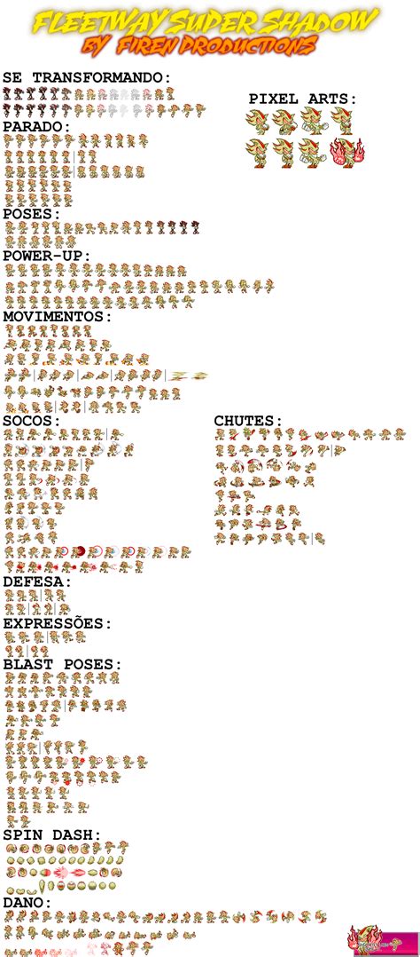 Super Shadow The Hedgehog Sprites