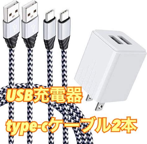 Ac式充電器 Usb Type C ケーブル 2本 18m 2ポート メルカリ