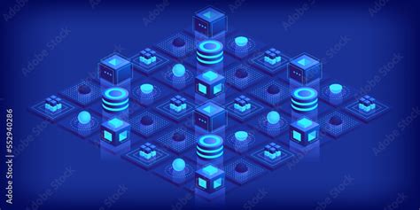 Abstract Digital Geometric Tech Elements Digital Data Concept With Energy Glowing Elements