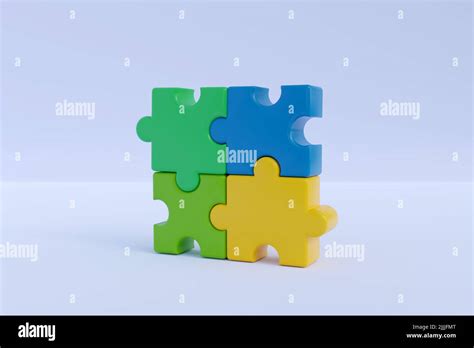3d Jigsaw Puzzle Pieces Concept Of Business Problems Partnership
