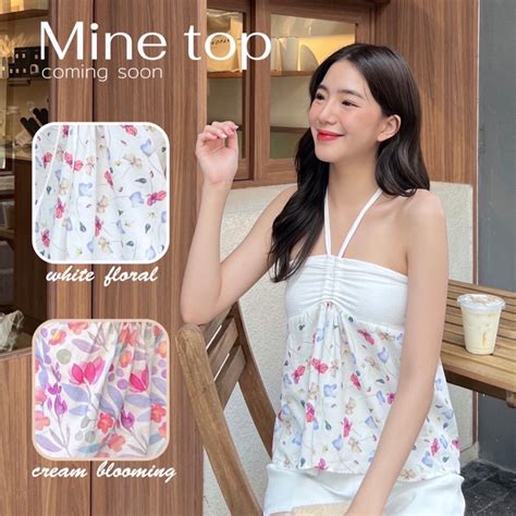 Cronie Mine Top เสื้อผูกคอ เสื้อคล้องคอ เสื้อเกาะอกผูกคอ เสื้อผูกโบว์