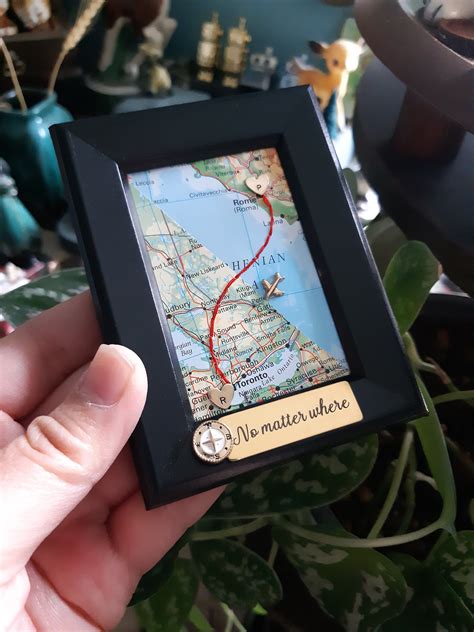 Long Distance Gift Two Maps In One Custom Map Gift Maps In Frame