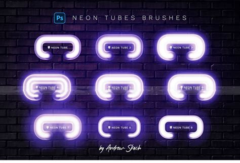 Neon Brushes Photoshop Brushes Ps Brushes Brush Set Digital Art