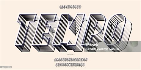 글꼴 벡터 현대 3d 굵은 선 스타일 트렌디한 타이포그래피 3차원 형태에 대한 스톡 벡터 아트 및 기타 이미지 3차원 형태 검은색 도시 생활 Istock